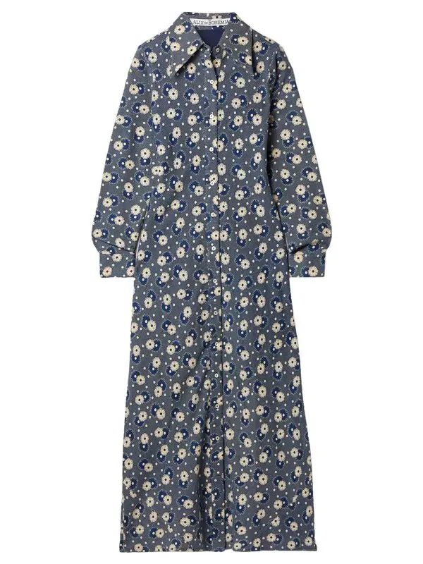Alix Of Bohemia Lotte Jacquard-knit Maxi Dress - Blue