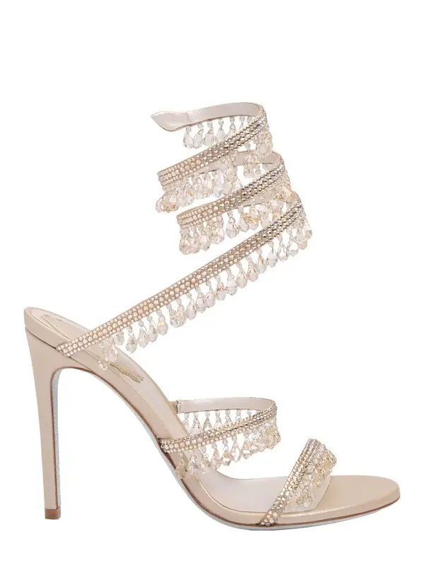 Rene Caovilla Embellished Spiral Sandals - Nude