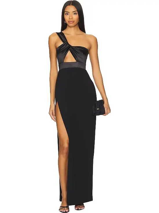 NOOKIE Renaissance One Shoulder Maxi Dress In . Also - Black