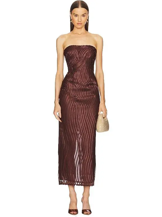 MICHAEL COSTELLO X Revolve Opal Midi Dress - Chocolate