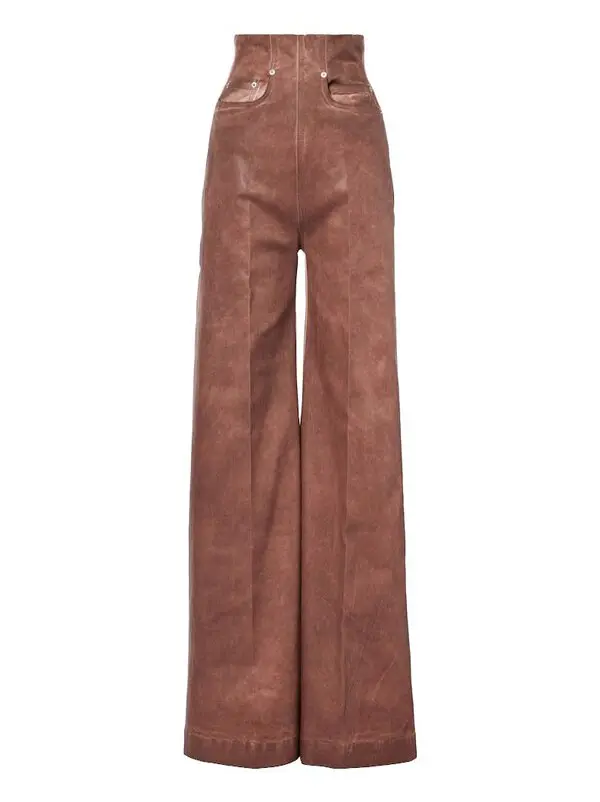 Rick Owens Dirt Cooper High-rise Wide-leg Jeans - Orange