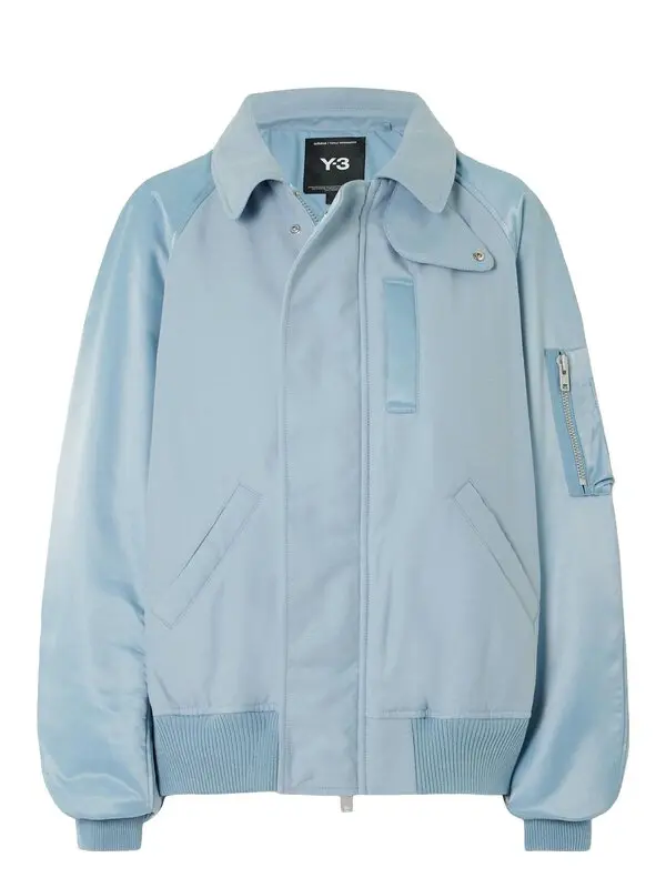 ADIDAS ORIGINALS Y-3 Sateen And Flannel Bomber Jacket - Blue