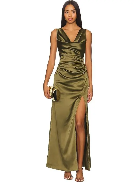 Line & Dot Melissa Maxi Dress - Olive