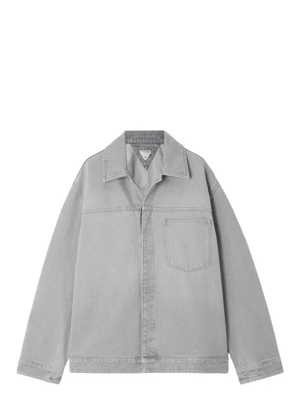 Bottega Veneta Distressed Denim Jacket - Gray