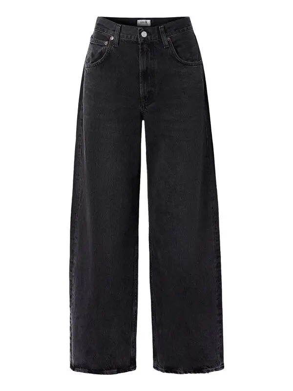 AGOLDE Low Curve Mid-rise Wide-leg Jeans - Black