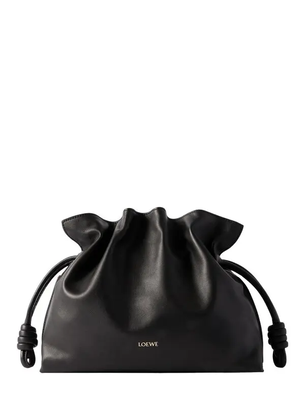 Loewe Flamenco Leather Clutch - Black