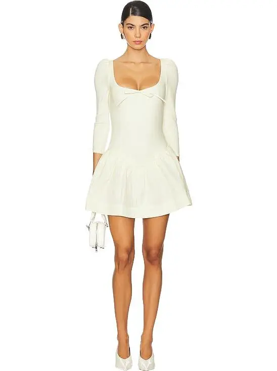 For Love & Lemons Aliyah Pointelle Mini Dress - Cream