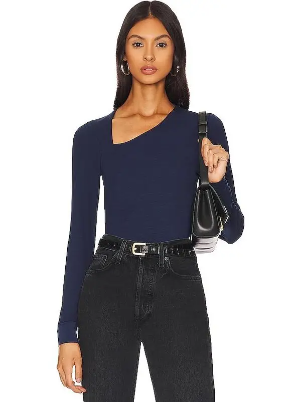 Lamade Ysabel Angled Neckline Top - Navy