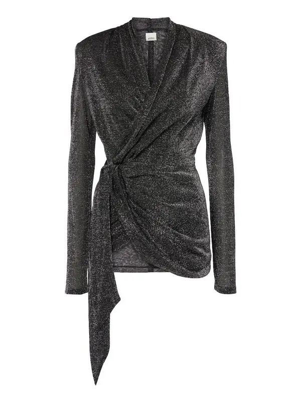 Isabel Marant Étoile Cinay Lame Wrap Top - Black