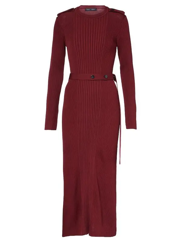 Proenza Schouler Ribbed-knit Midi Dress - Red