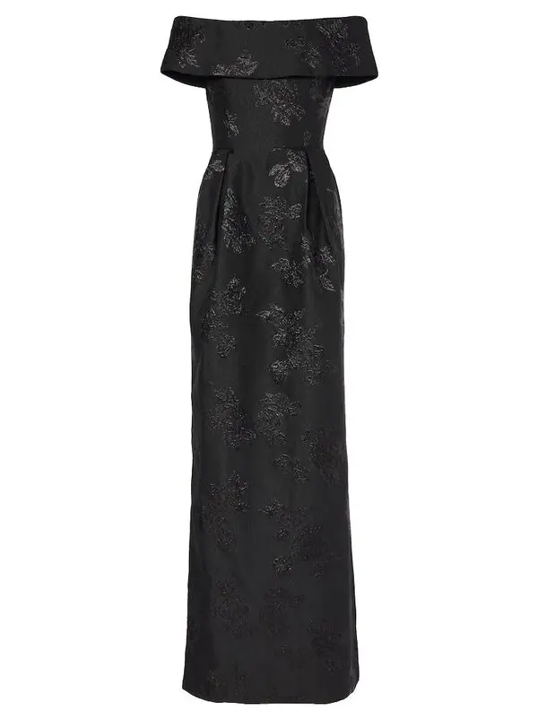 Rebecca Vallance Henrietta Brocade Bustier Gown - Black
