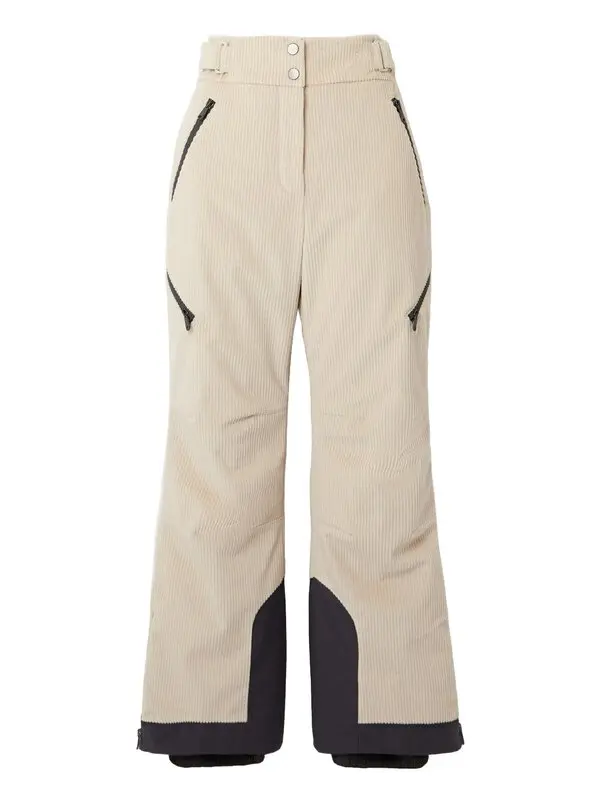 Brunello Cucinelli Padded Cotton-corduroy Flared Ski Trousers - Neutrals