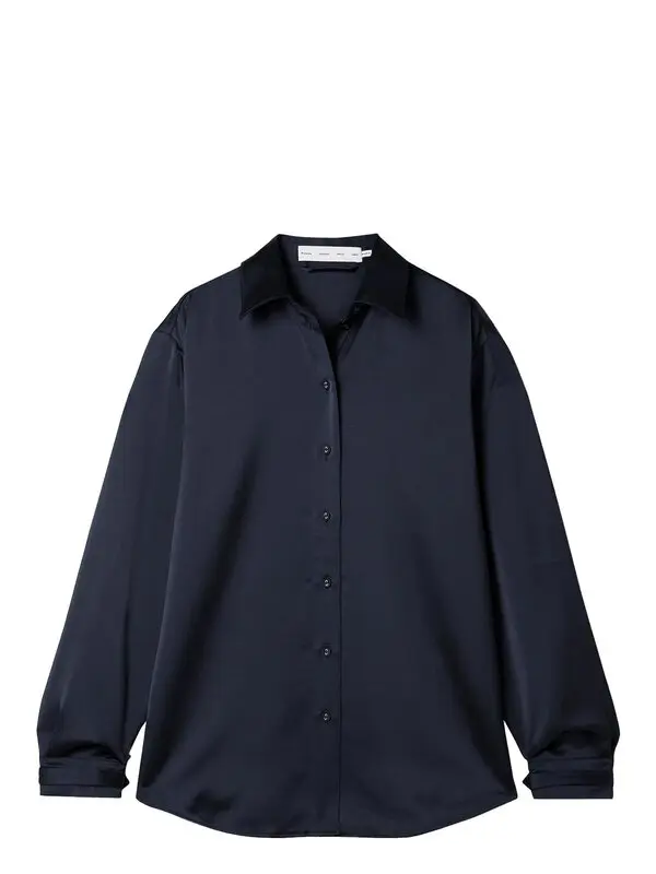 Proenza Schouler White Label Raven Satin-twill Shirt - Blue
