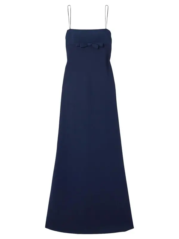 Bernadette Phil" Bow-embellished Crepe Gown - Blue