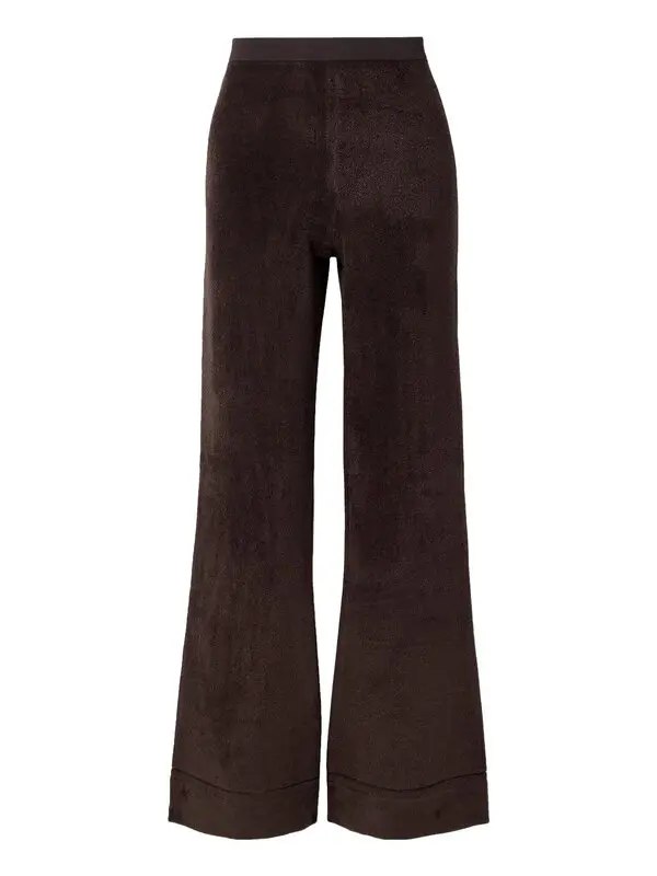 Proenza Schouler White Label Evie Chenille Flared Trousers - Brown