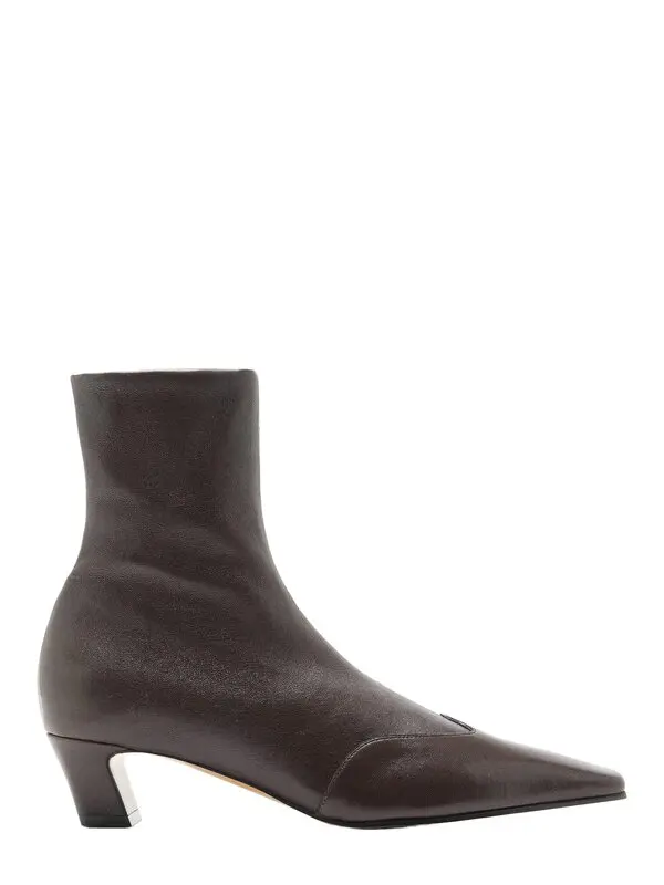 Khaite Nevada Stretch Leather Boots - Brown