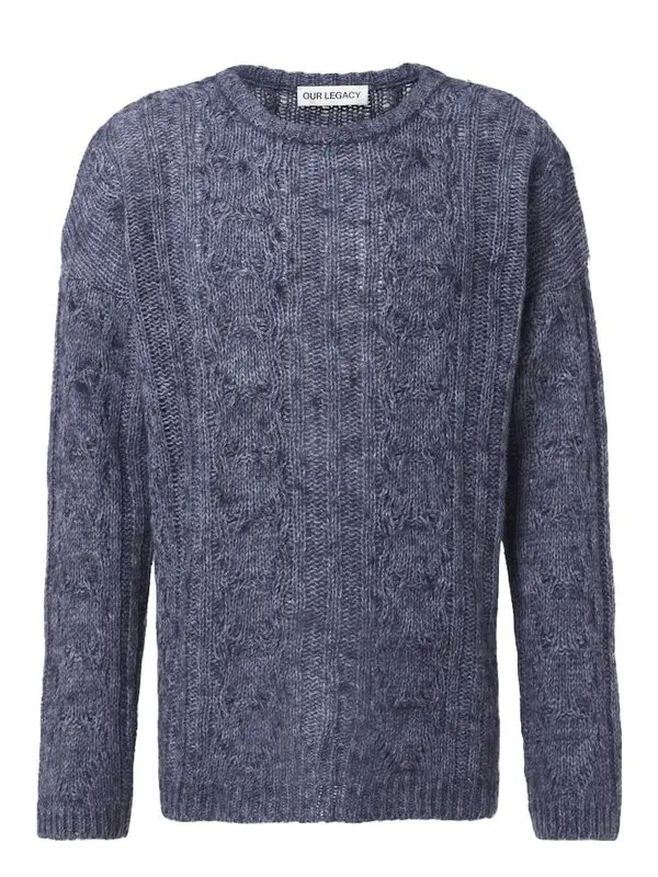 Our Legacy Popover Cable-knit Wool-blend Sweater - Blue