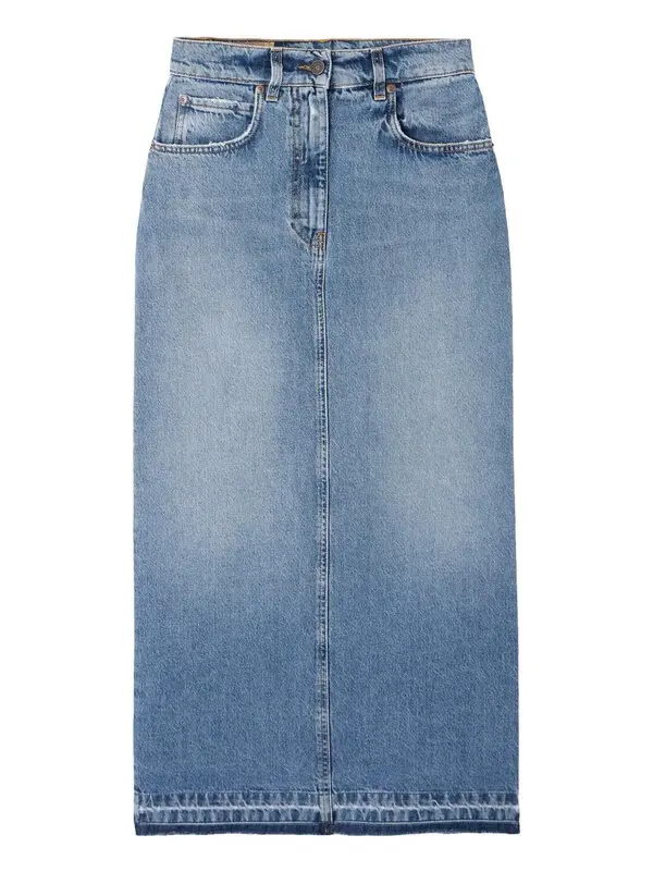 FORTELA Denim Midi Skirt With Five-pocket Construction - Blue