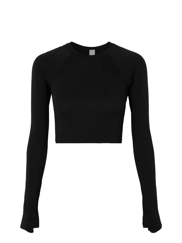 Lululemon Swiftly Tech Cropped Stretch-jersey T-shirt - Black
