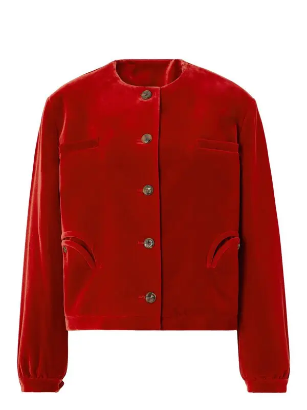 BLAZÉ MILANO Cotton-velvet Jacket - Red