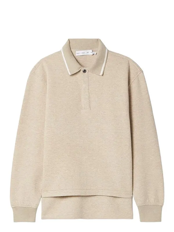 Proenza Schouler White Label Genevieve Striped Cotton-blend Polo - Neutrals