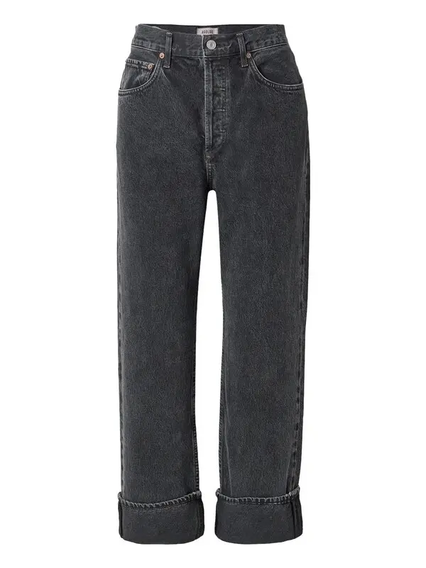 AGOLDE Fran Low-rise Straight-leg Organic Jeans In Tea Wash - Black