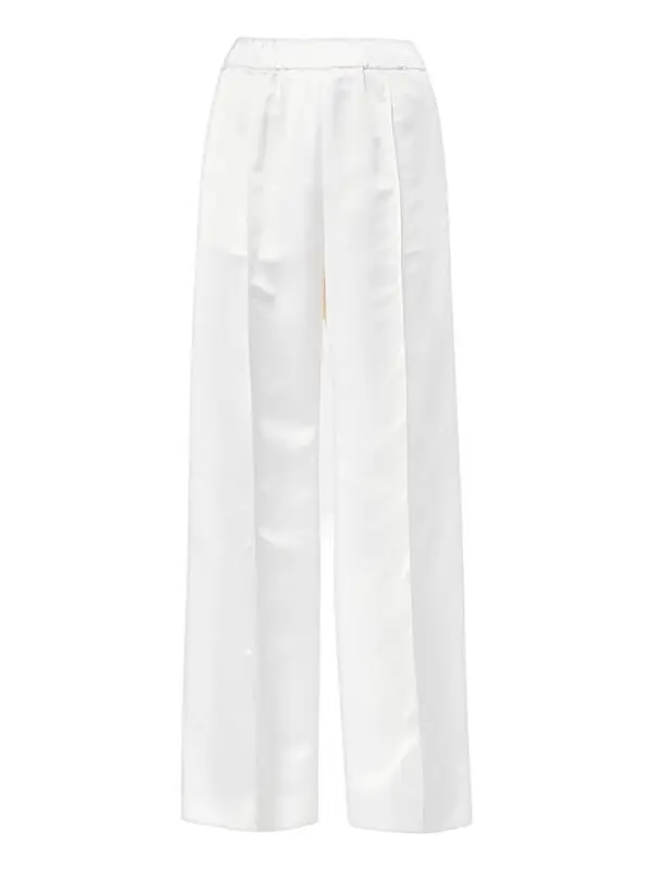 JIL SANDER High-rise Satin Wide-leg Pants - White