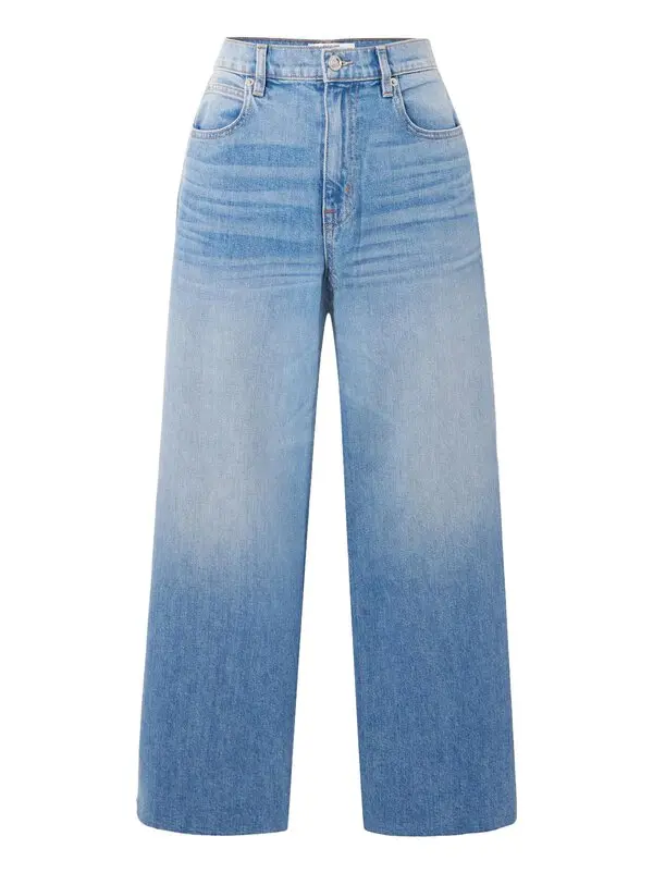 SLVRLAKE Grace Cropped High-rise Wide-leg Jeans - Blue