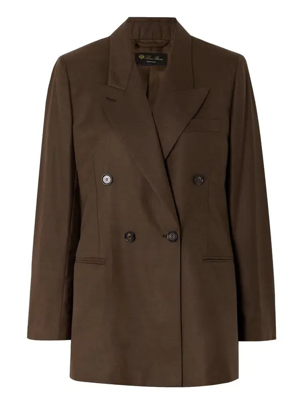 Loro Piana Double-breasted Virgin Wool Blazer - Brown