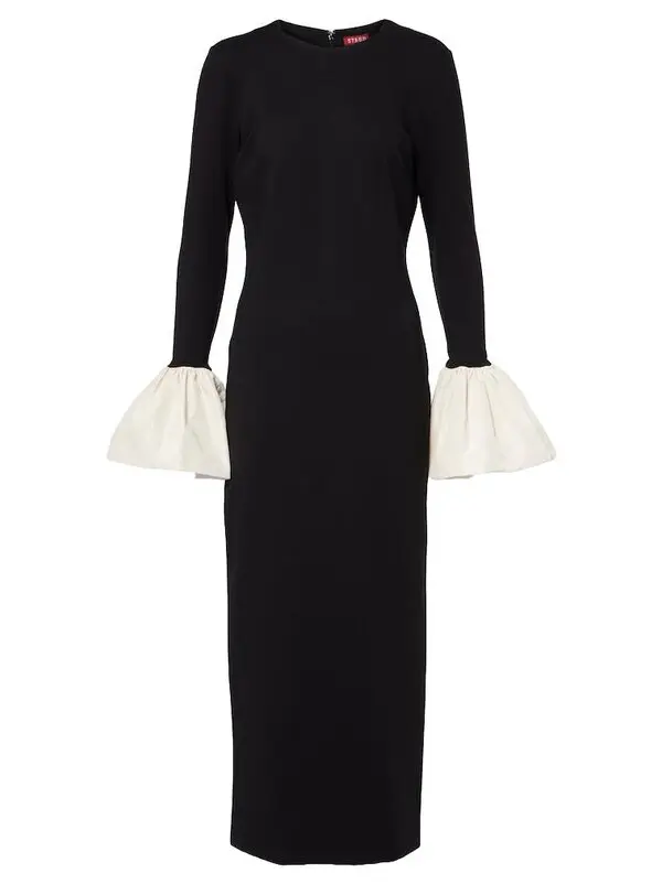 Staud Hawthorne Taffeta-trimmed Maxi Dress - Black