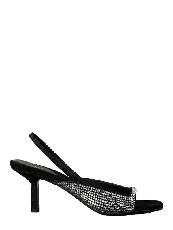 NEOUS Kamui Crystal-embellished Leather Slingback Sandals - Black