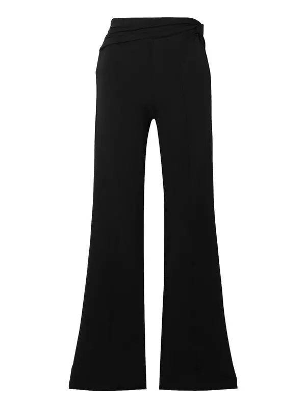 Gauge81 Afega Asymmetric Stretch-jersey Flared Pants - Black