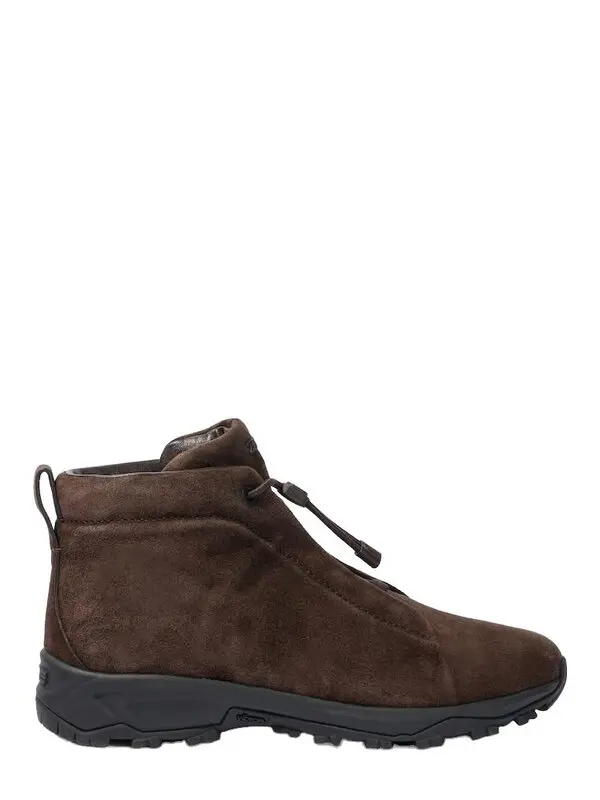 Zegna Triple Stitch Suede High-top Sneakers - Brown