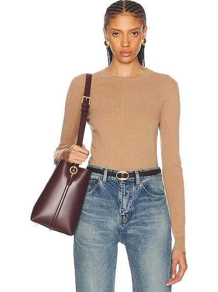 Saint Laurent Cashmere Crewneck Sweater - Camel