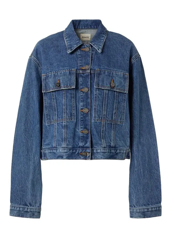 Khaite Saunder Denim Trucker Jacket - Blue