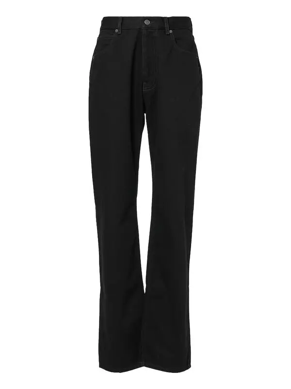 Valentino Garavani High-rise Straight Leg Jeans In Nero - Black