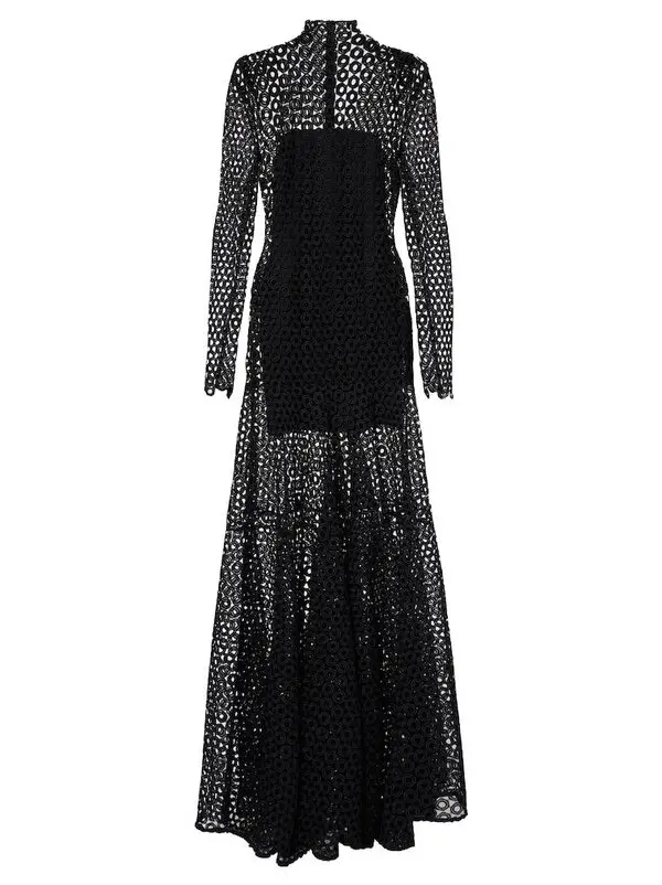 David Koma Macrame Gown - Black