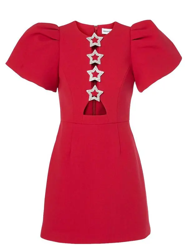 Rebecca Vallance Akari Puff-sleeve Mini Dress - Red