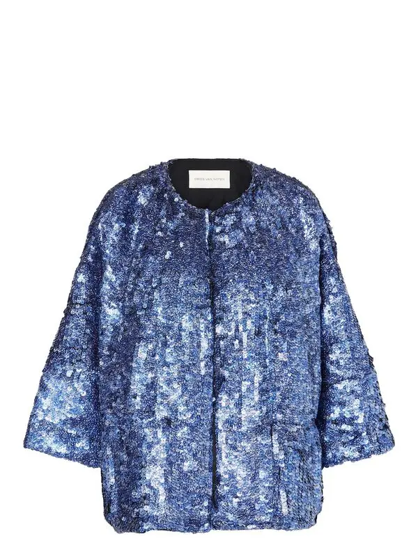 Dries Van Noten Sequined Jacket - Blue