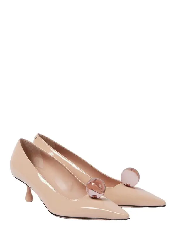 JIMMY CHOO Embellished Patent Leather Pumps - Pink