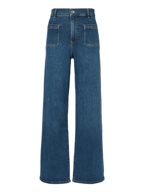 FRAME Le Slim Palazzo High-rise Wide-leg Jeans - Blue