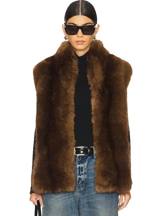 Apparis Laila Mink Vest - Brown