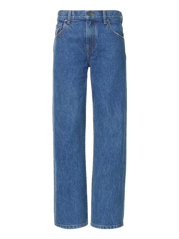 Khaite Kerrie Mid-rise Wide-leg Jeans - Blue