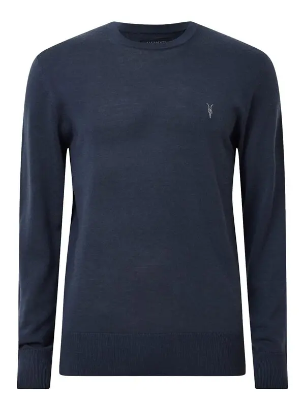 ALLSAINTS Ramskull Wool Mode Sweater - Blue