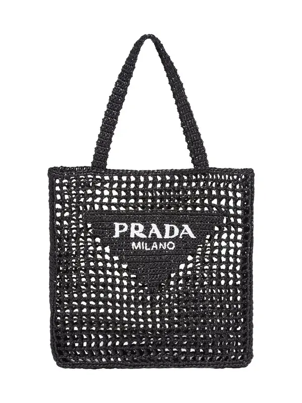 Prada Crochet Tote Bag - Black