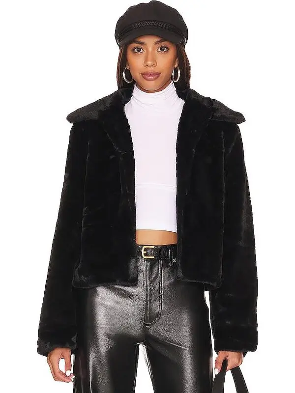 Superdown Tianna Faux Fur Jacket - Black