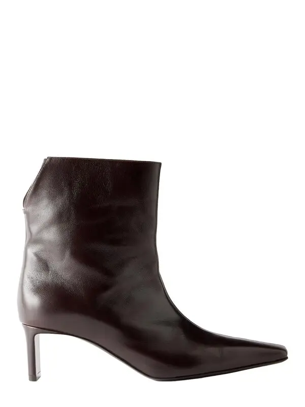 Khaite Leather Ankle Boots - Black