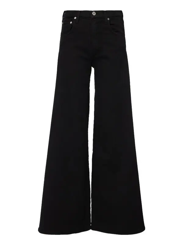 Citizens Of Humanity Amari High-rise Wide-leg Jeans In Currant - Black