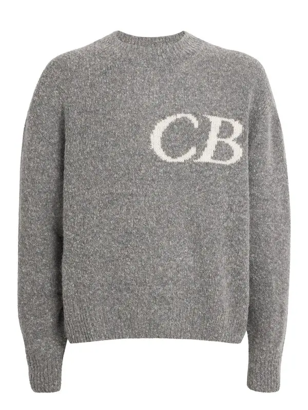 COLE BUXTON Wool-blend Logo Sweater - Grey