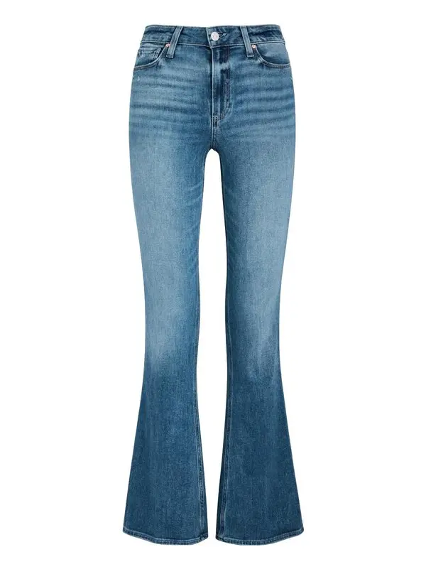 Paige Laurel Canyon Bootcut Jeans In Rock Show Distressed - Blue